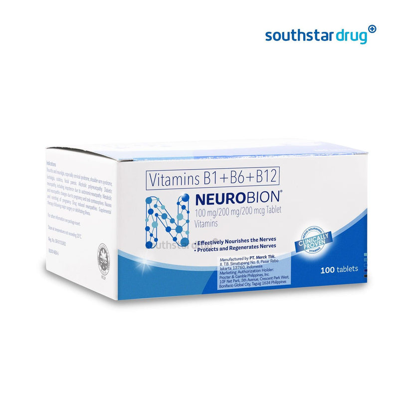 Buy Neurobion 100 mg / 200 mg / 200 mcg Tablet - 20s Online | Southstar ...