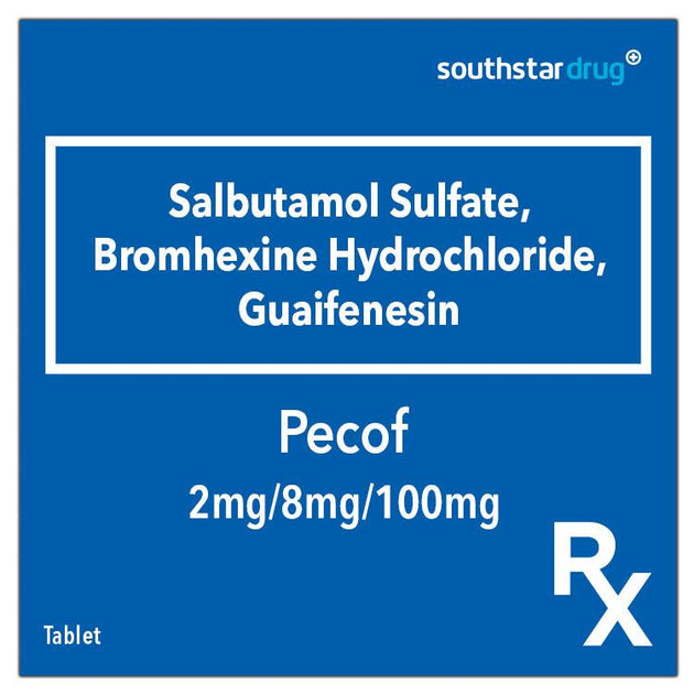 Buy Rx: Pecof 2 mg / 8 mg / 100 mg Tablet Online | Southstar Drug