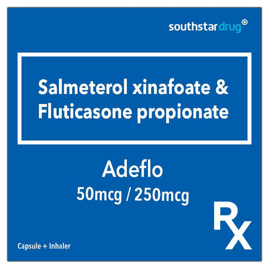 Buy Rx: Adeflo 50 mcg / 250 mcg 40 Capsules + 1 Inhaler Online ...