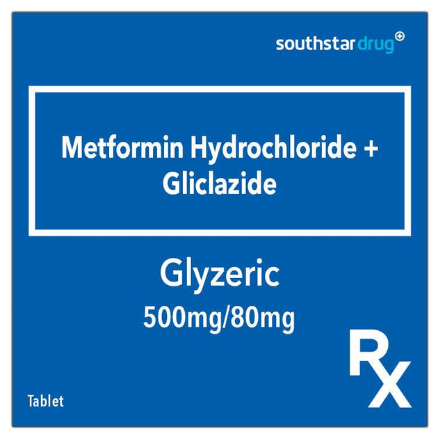 Buy Rx: Glyzeric 500mg/80mg Tablet Online | Southstar Drug