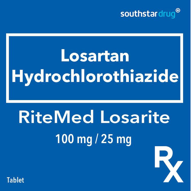 Buy Rx: RiteMed Losarite 100 mg / 25 mg Tablet Online | Southstar Drug