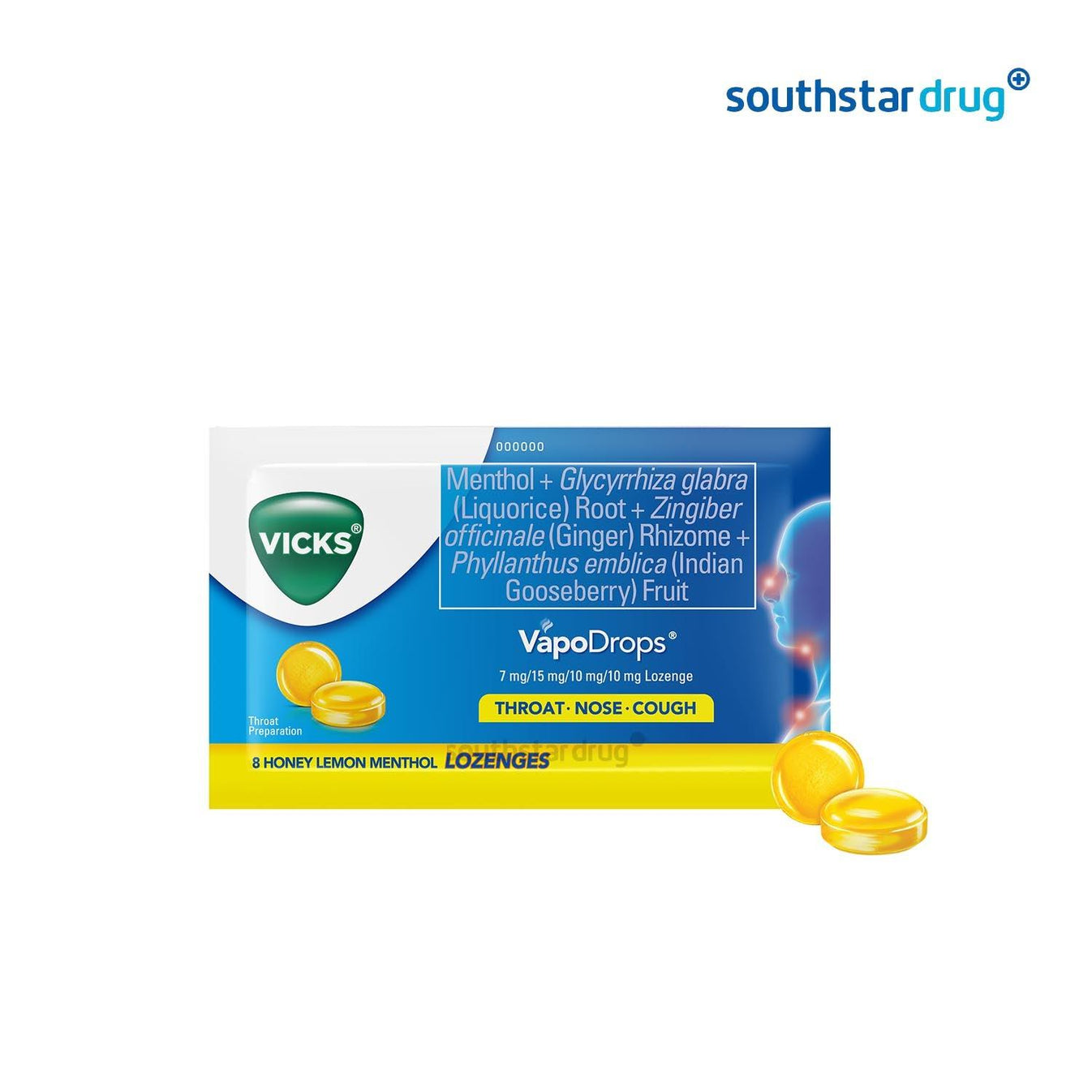 Buy Vicks VapoDrops Honey Lemon Menthol Lozenges - 8s Online ...