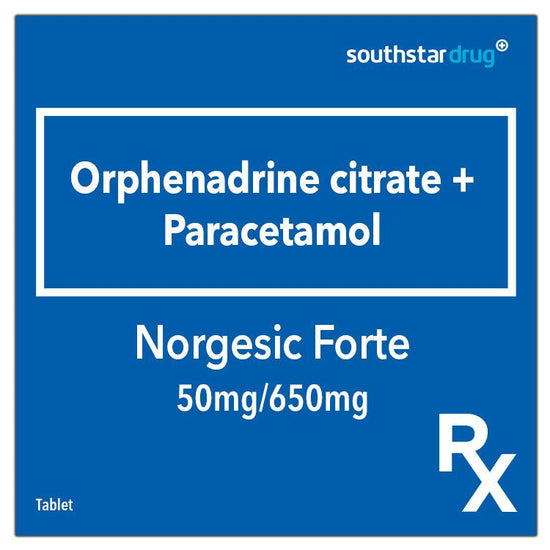Buy Rx: Norgesic Forte 35 mg / 450 mg Tablet Online – Southstar Drug