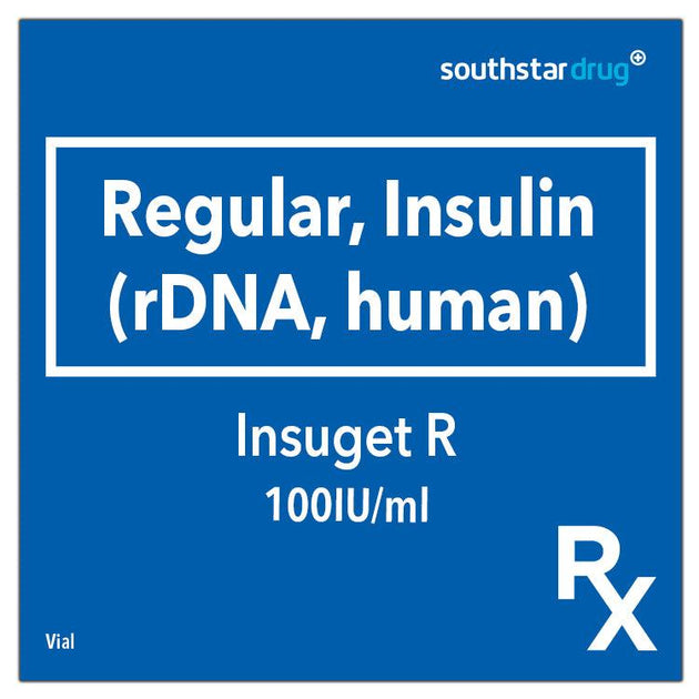 Buy Rx: Insuget R 100 IU / ml 10 ml Vial Online | Southstar Drug