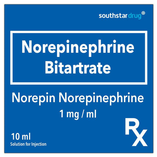 Buy Rx: Norepin Norepinephrine 1 mg / ml 10 ml Solution for Injection ...