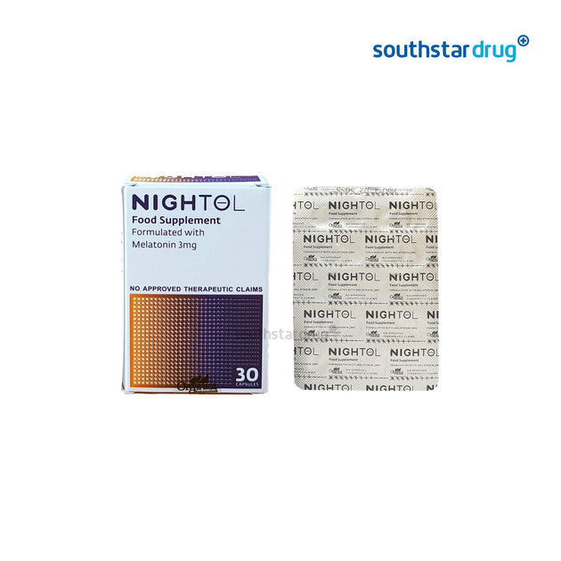 Buy Nightol Melatonin 3 mg Capsule - 10s Online | Southstar Drug