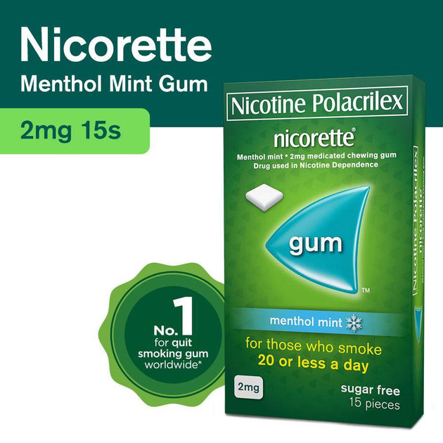 Buy Nicorette Gum 2mg Menthol Mint - 15s Online | Southstar Drug